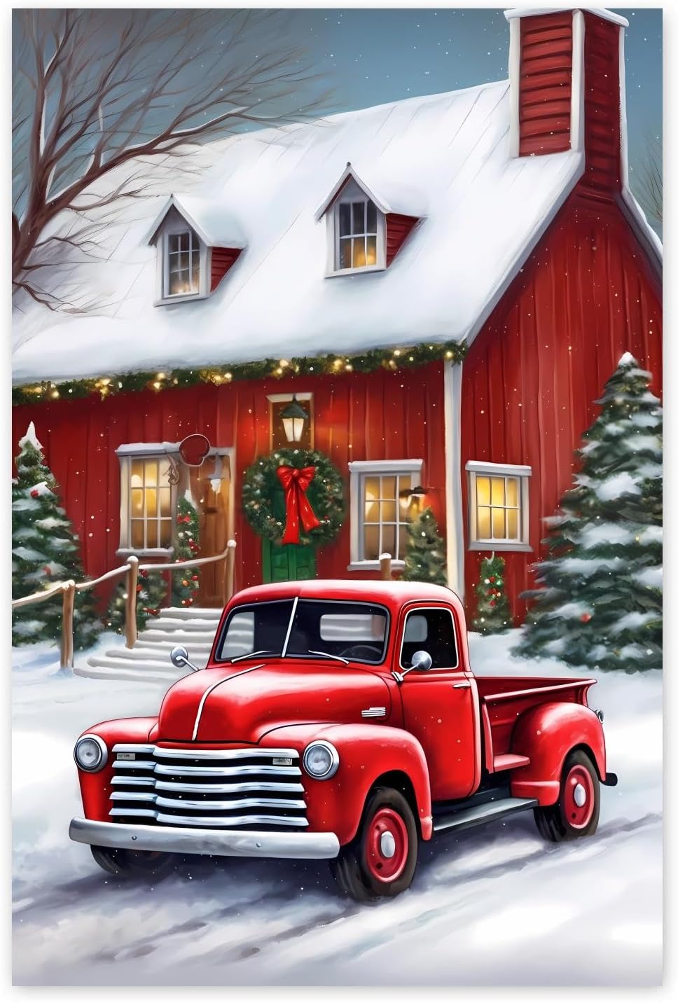 Amazon.com: Eleploi Winter Christmas Diamond Painting Kit, Red House ...