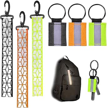 Amazon.co.jp: [Getrays] Set of 6 Reflective Straps Reflector Keychain ...