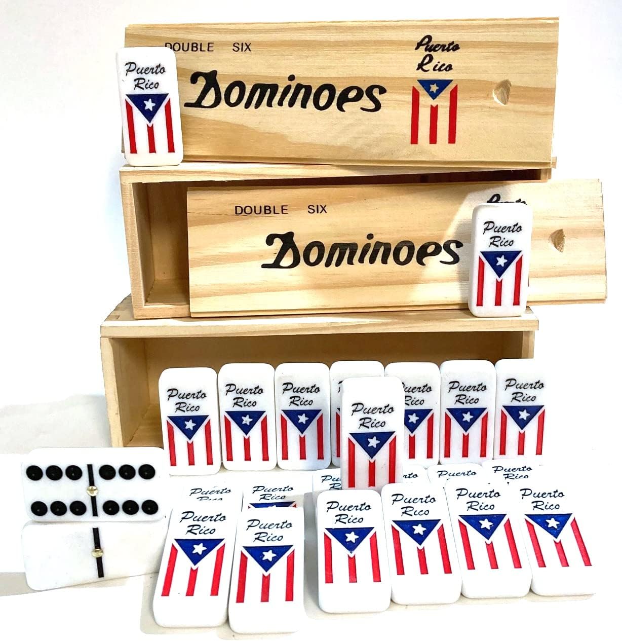 Amazon.com: Puerto Rico Dominoes Domino Set Double six Tiles Boricua PR ...