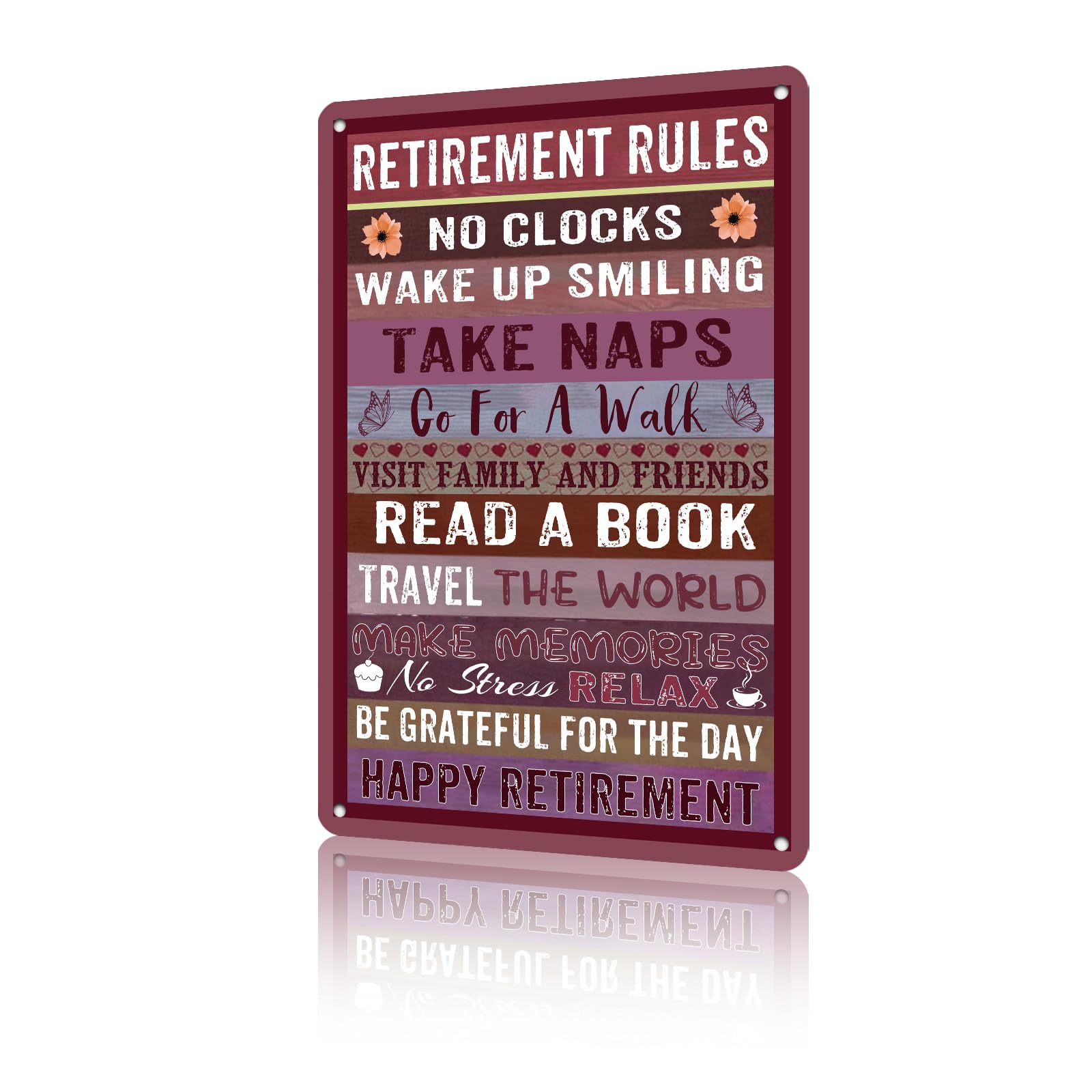 Amazon.com: GJXFTPTTBD Retirement Rules Metal Tin Sign Classy ...
