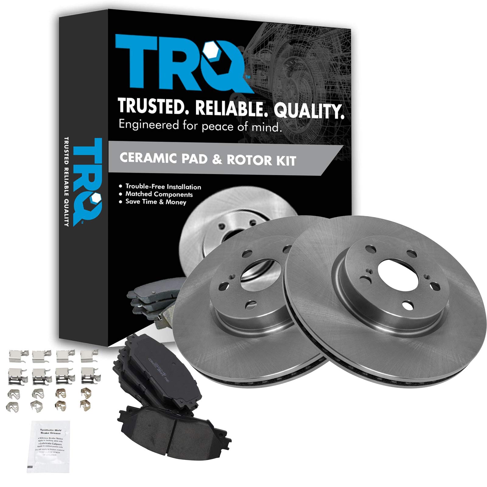 Amazon.com: TRQ Front Brake Pad & Rotor Kit Brake Pads Brake Rotor ...