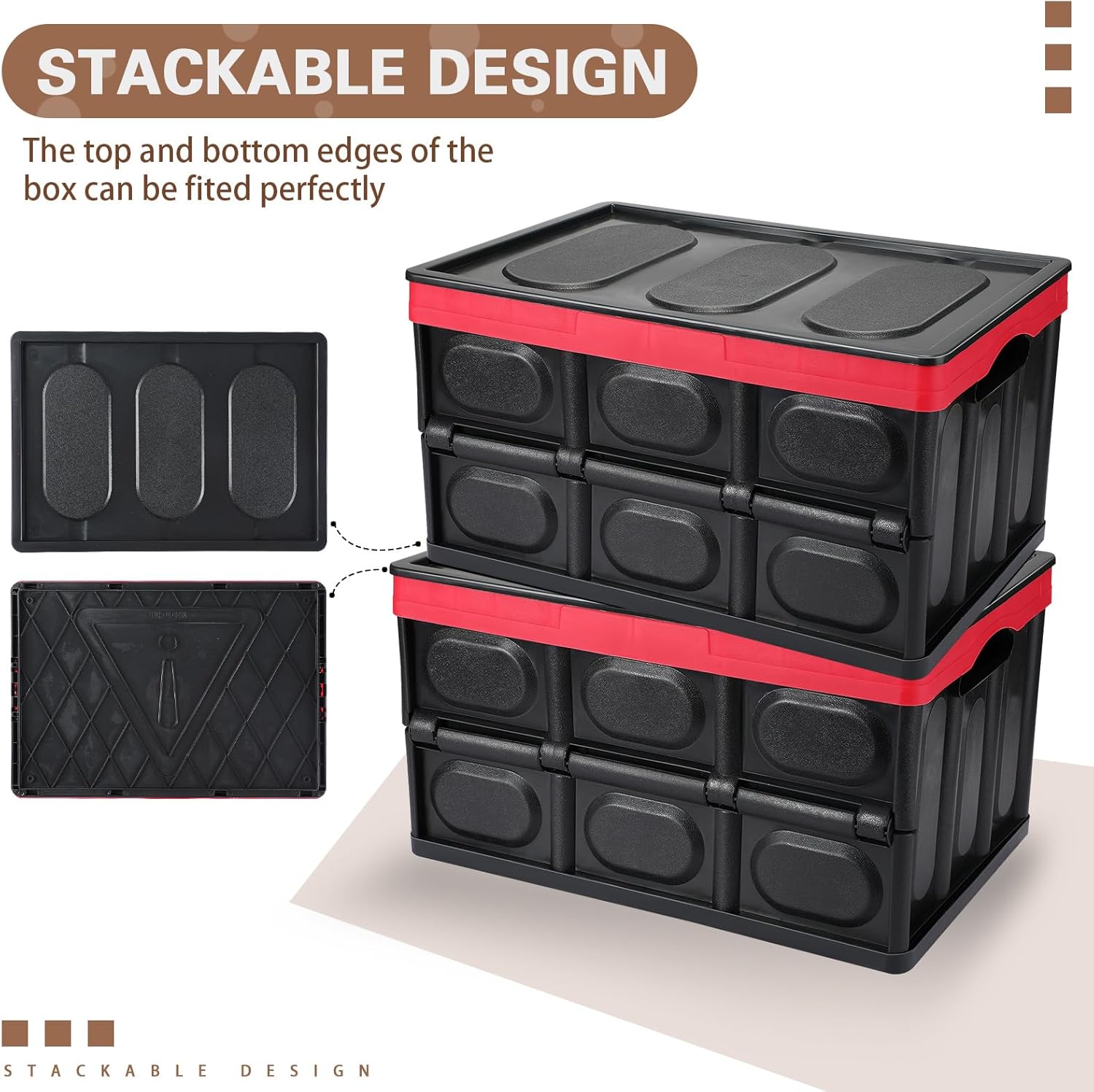 Paquete de 4 contenedores de almacenamiento plegables de 30 L con tapas ...