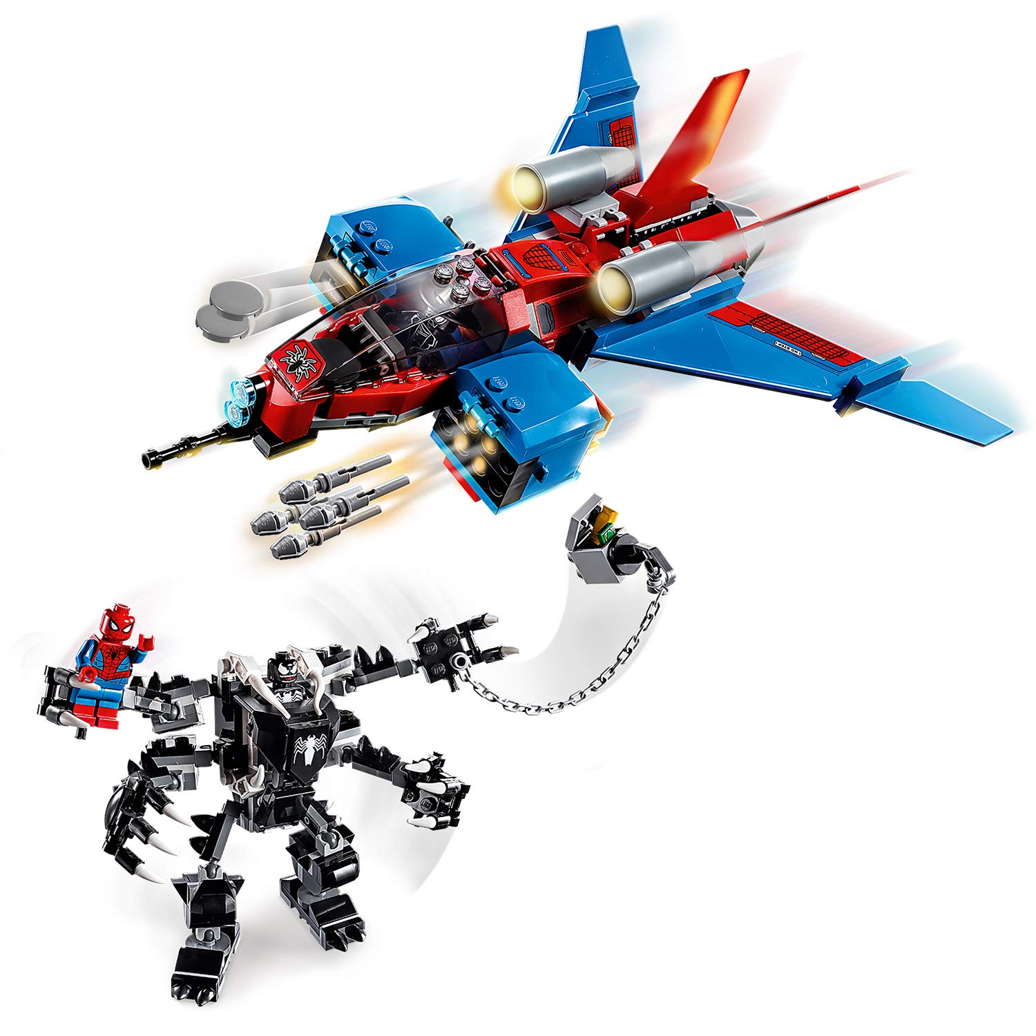 LEGO 76150 Super Heroes Marvel Spider-Man Jet vs. Venom Mech Playset ...