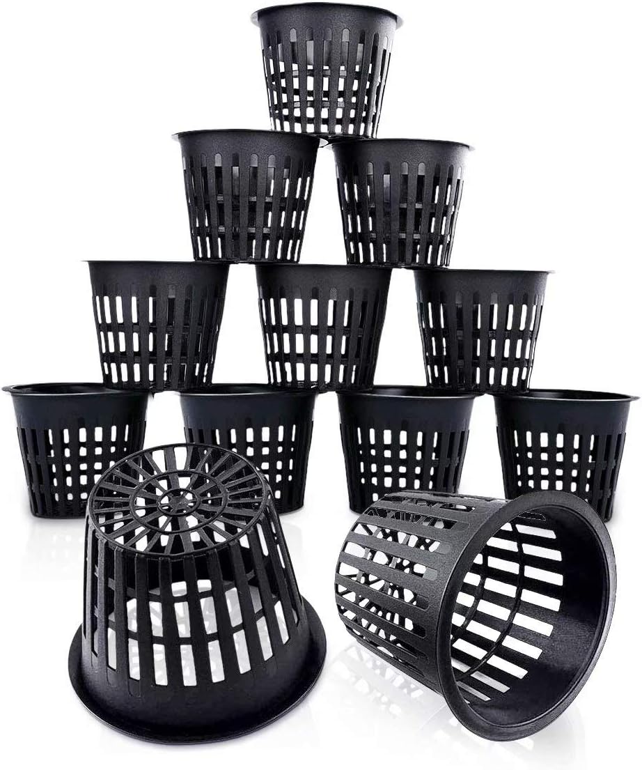 OKBY Hydroponic Planting Mesh Pot Net - 10Pcs Pond Plant Basket Plastic ...