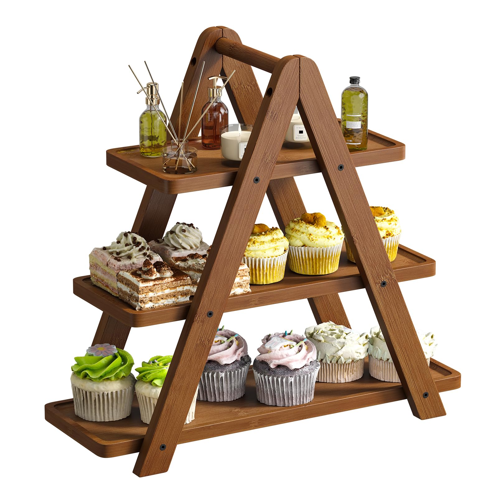 Amazon.com: 3 Tier Serving Tray Cupcake Stand and Towers Serving Tray ...