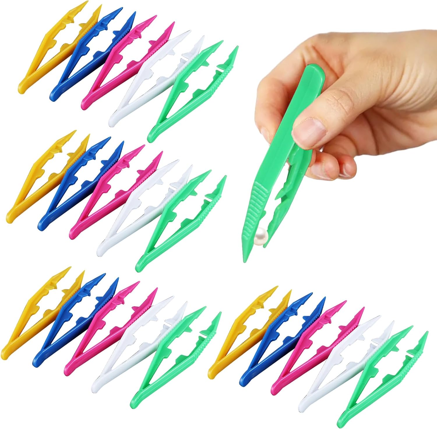 AUTUUCKEE 20pcs Plastic Tweezer Placement Small Tweezer Bead Picking ...