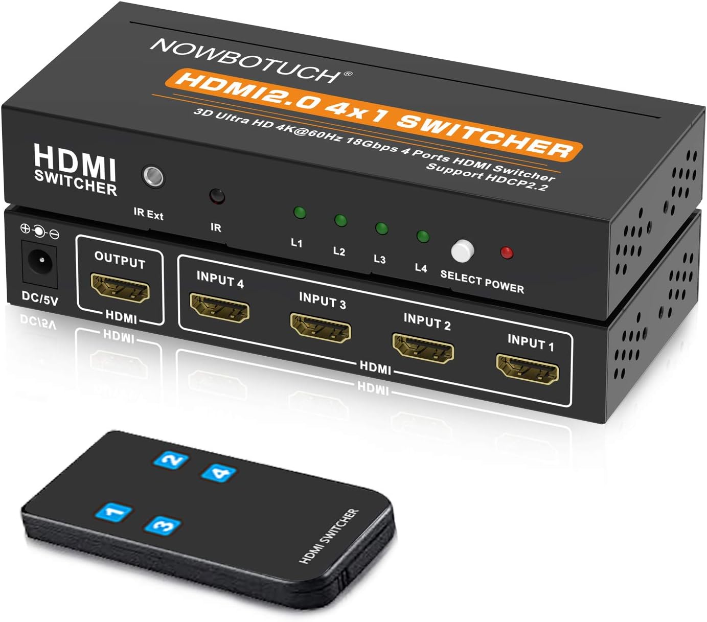 mrocioa HDMI Switch 4K, 5 In 1 Out 4K and 3D Hdmi Switcher Box with ...