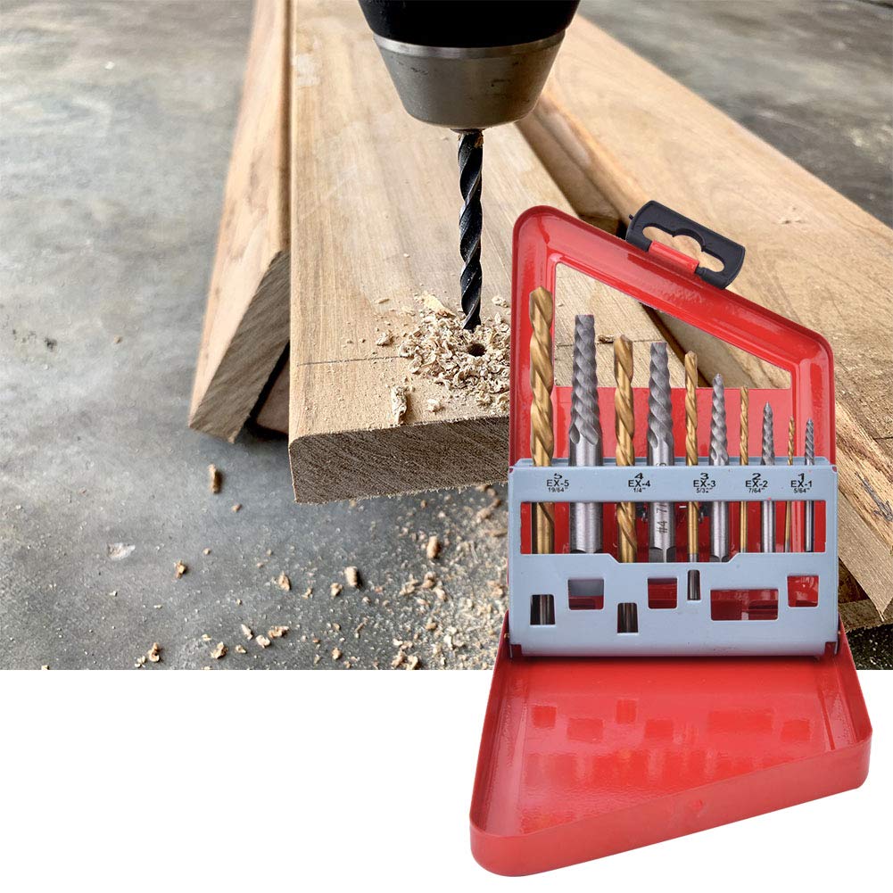 Screw Extractor Set Left Hand 10-Piece Left-Hand Cobalt Screw Extractor ...