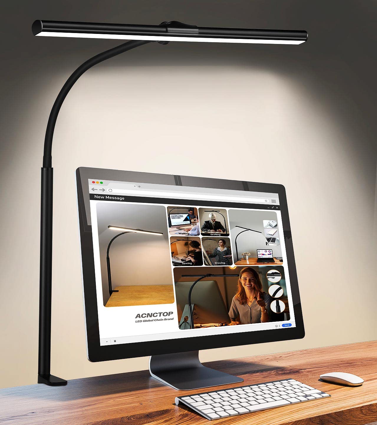 Buy ACNCTOP Metal LED Desk Lamp for Office Home - Eye-Caring Architect ...