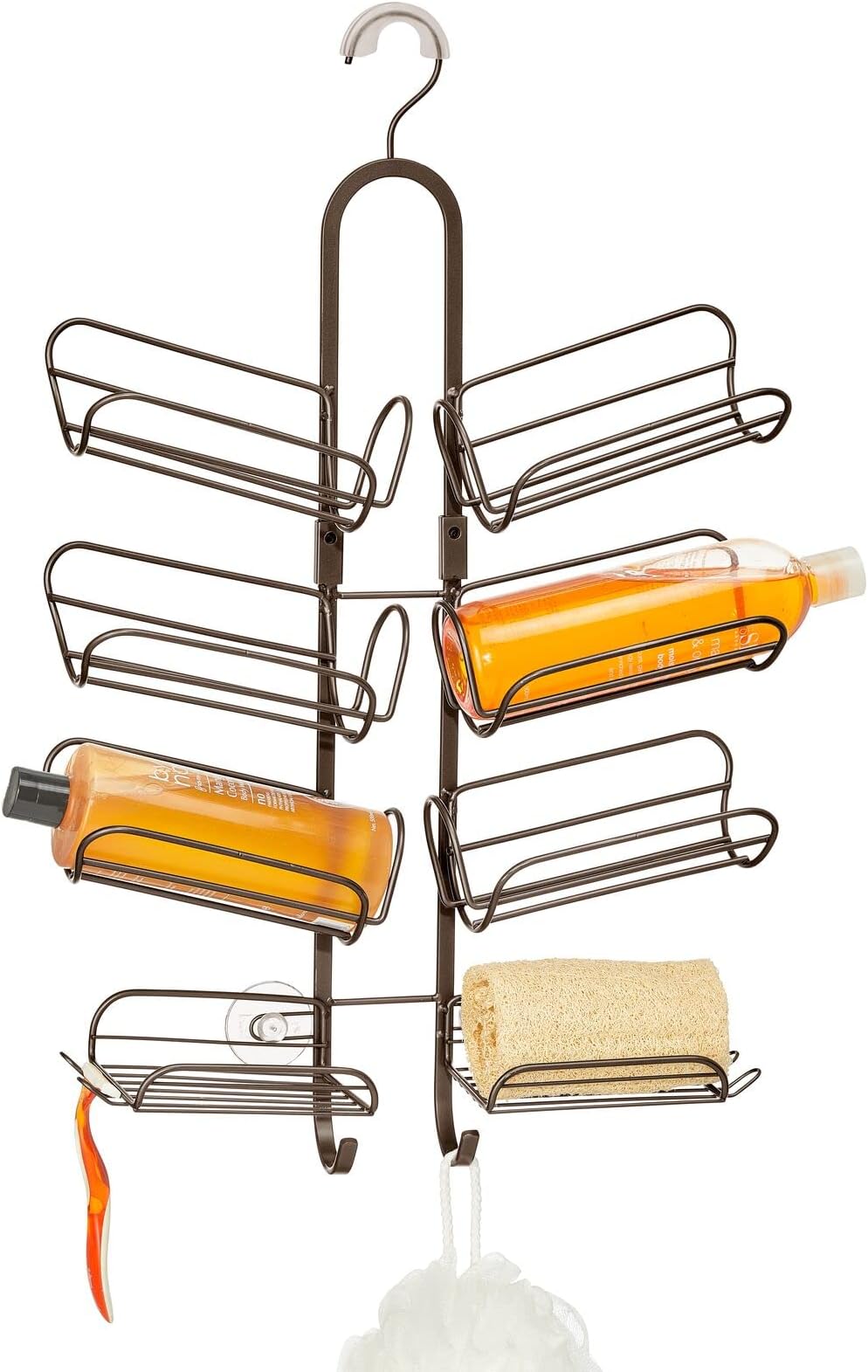 Amazon.com: mDesign Hanging Metal Shower Caddy - Bottle Organizer ...