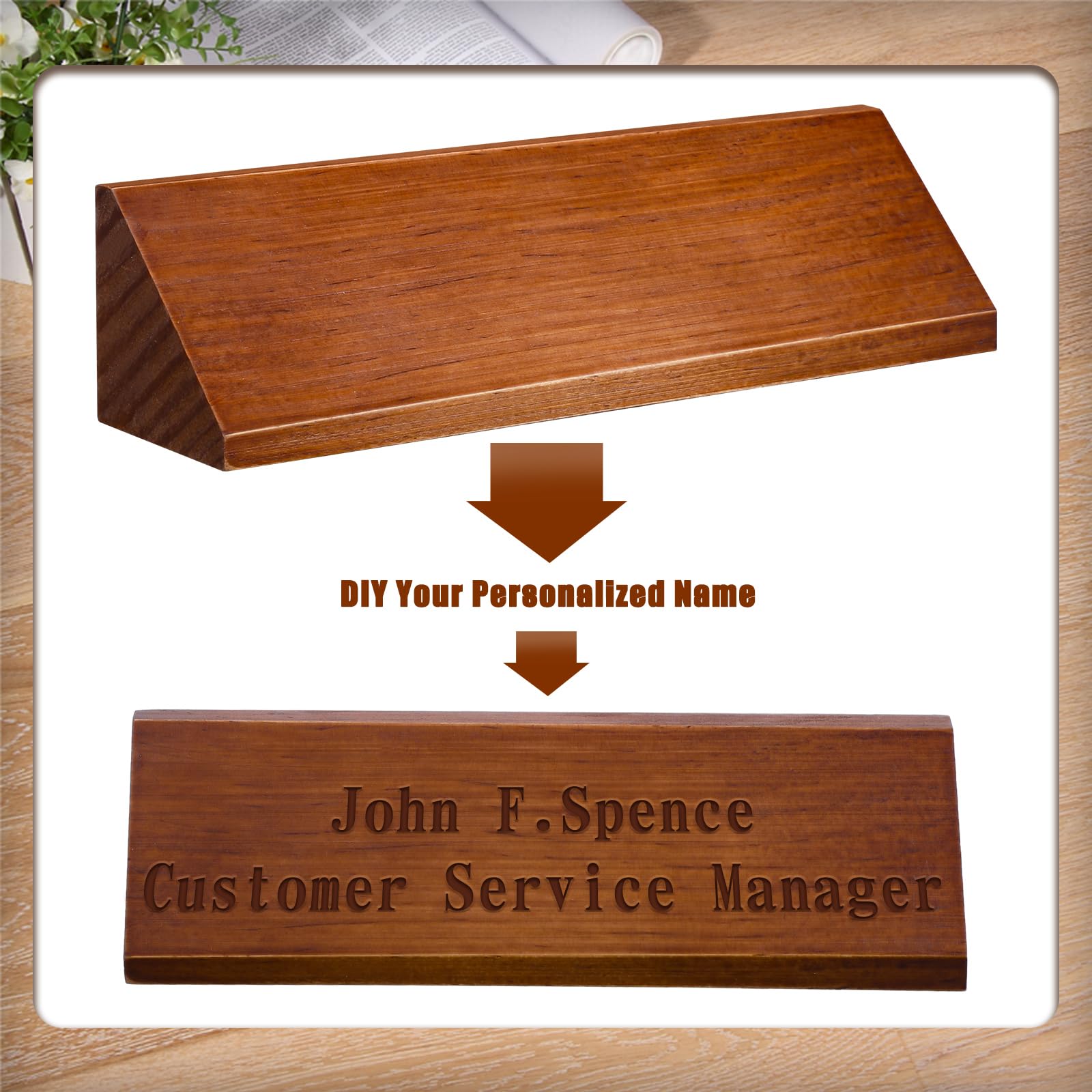 Wood Desktop Name Plates
