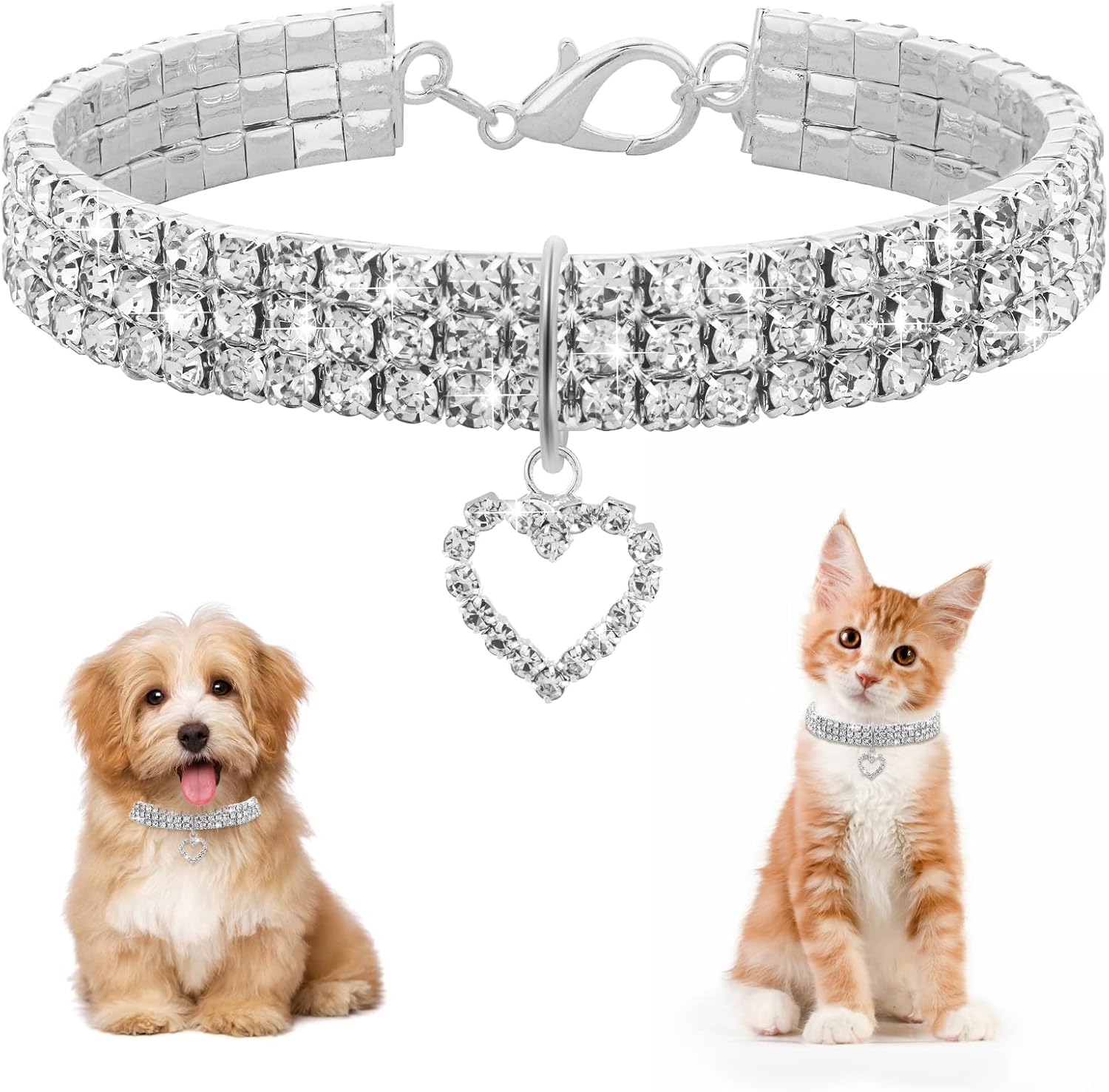 TIESOME Collier de Chat en Strass, Collier élastique réglable pour ...