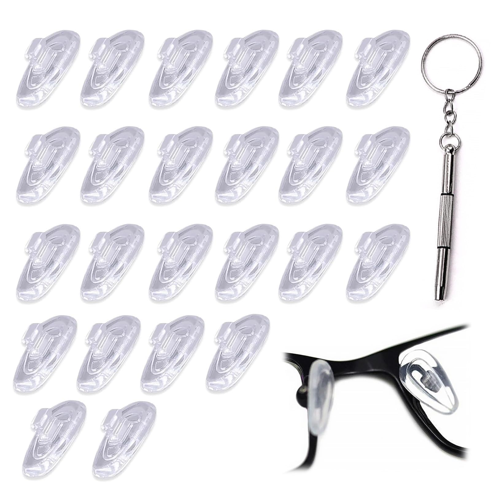 12 Pairs Nose Pads for Glasses, Spectacle Nose Pads, Push on Nose Pads ...