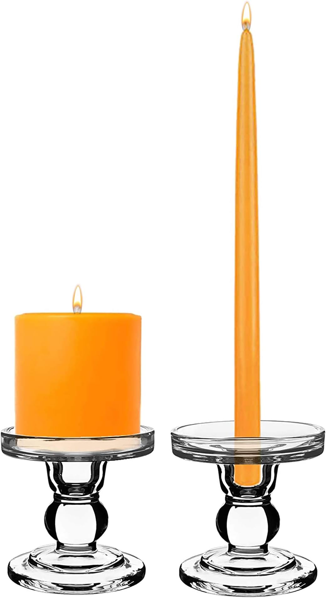 Amazon.com: CYS EXCEL 2 PCS Glass Candle Holders for Pillar & Taper ...