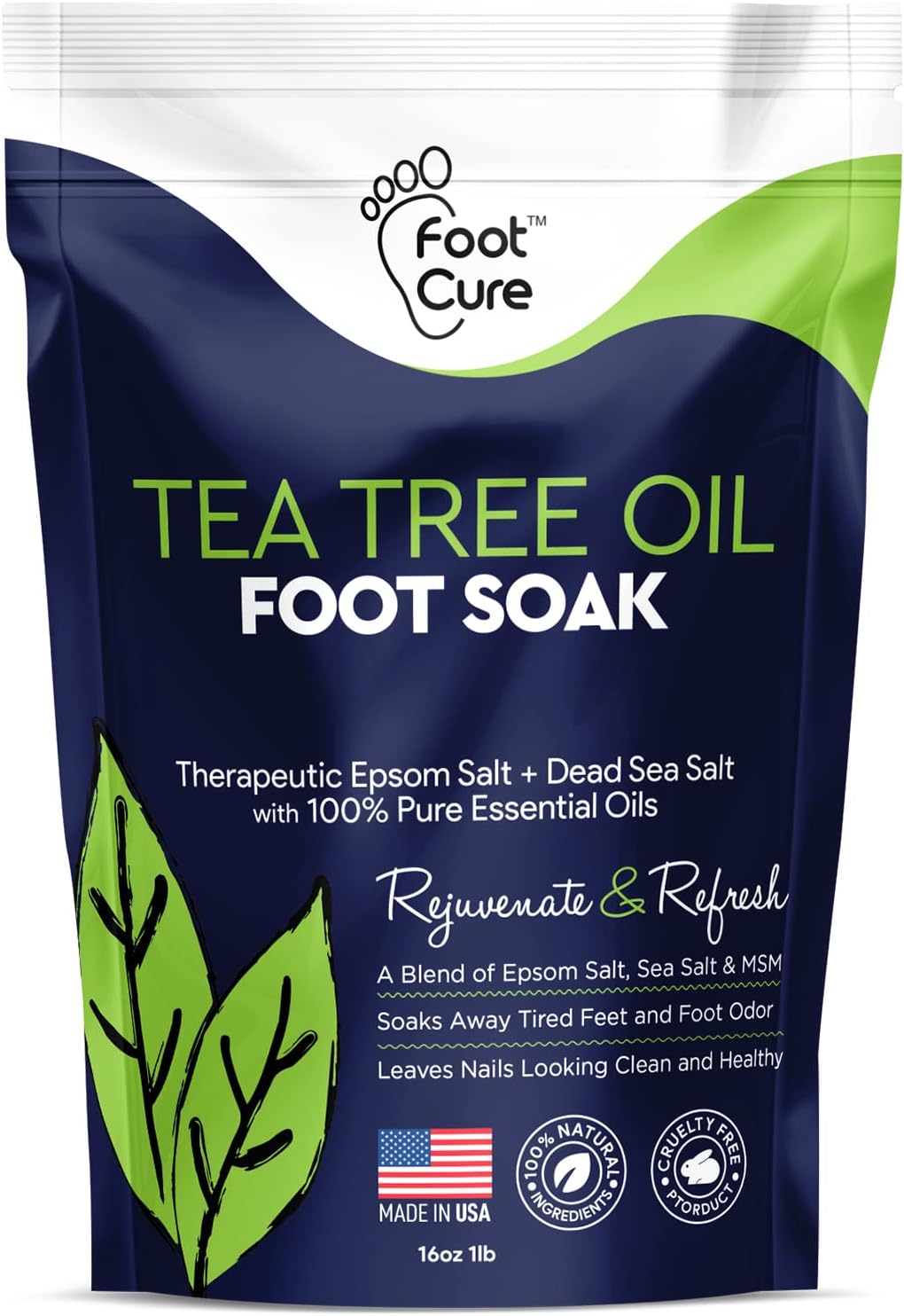 Amazon.com : Tea Tree Oil Foot Soak with Epsom Salt - For Toenail ...