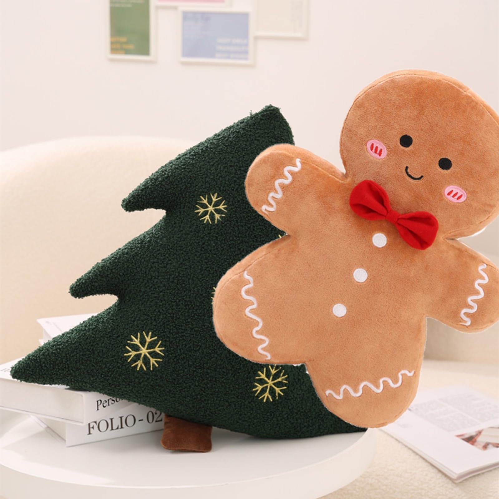 Amazon.com: Eoieov 2 Pcs Christmas Gingerbread Man Pillow Plush ...