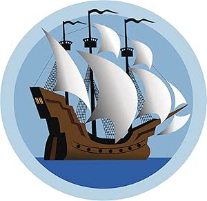 Amazon.com: Divine Designs Cool Blue Sailboat Brig Cartoon Icon Vinyl ...