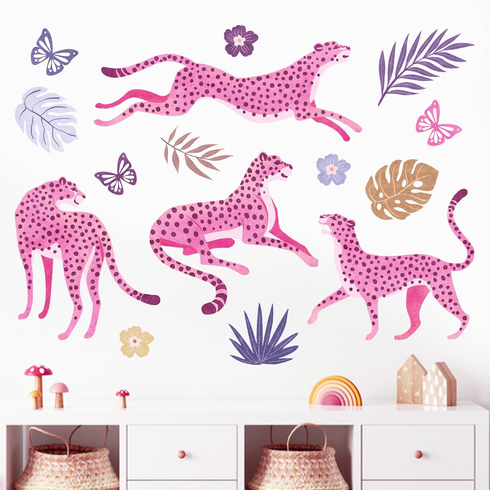 Amazon.com: Pink Cheetah Leopard Sticker Vinyl Waterproof Sticker Decal ...