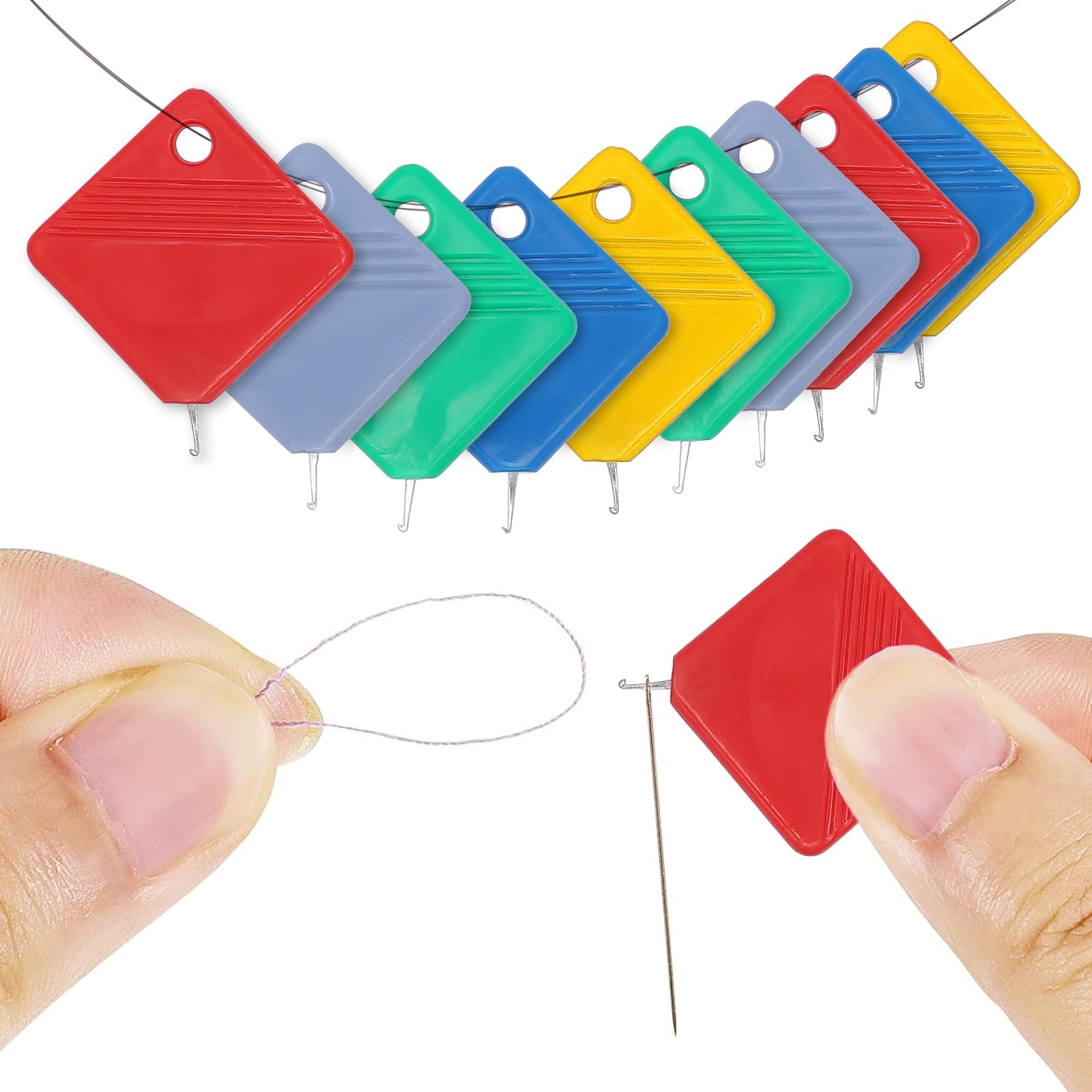 Amazon.com: 10 Piece Square Plastic Needle Threader, 2024 Newest Hand ...
