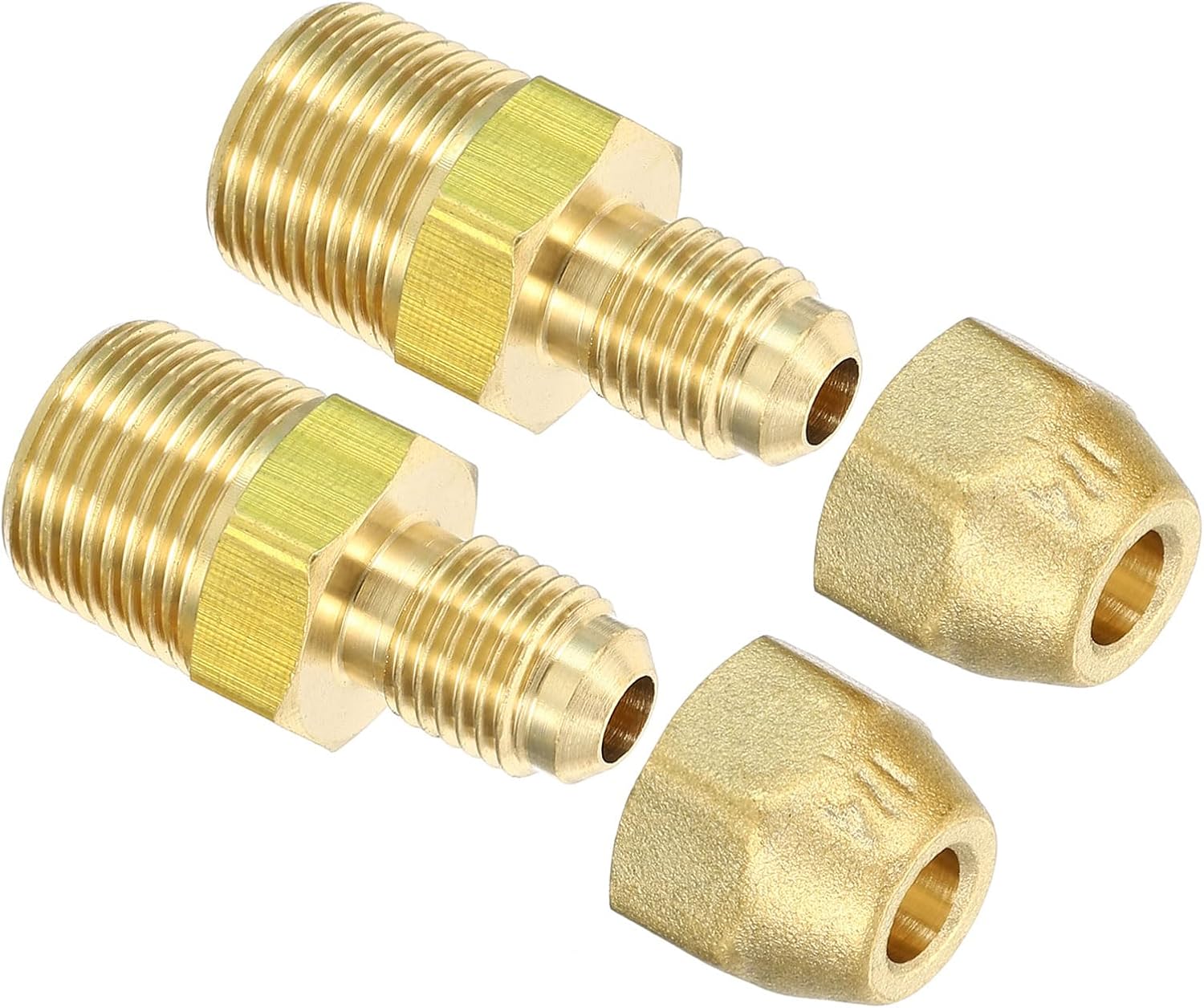 PATIKIL G3/8 Male x 1/4" Male Union Brass Tube Coupler, Pipe Flare ...