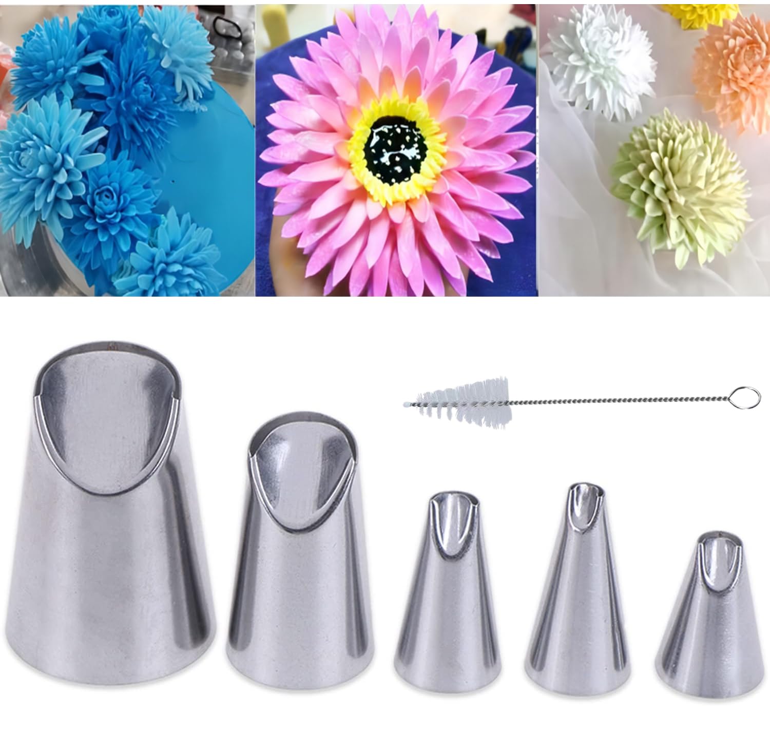 Amazon.com: MDLJG 6 pcs Flower Piping Tips Rose Petal Pastry Tips ...