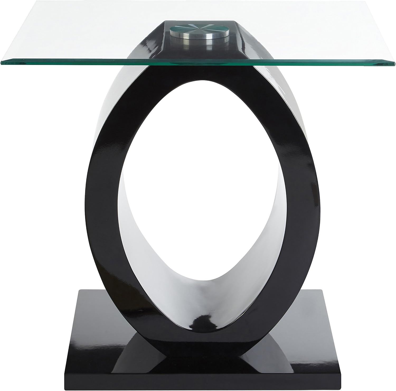 Premier Housewares Halo Side Table, Glass, 56 x 60 cm - Black : Amazon ...