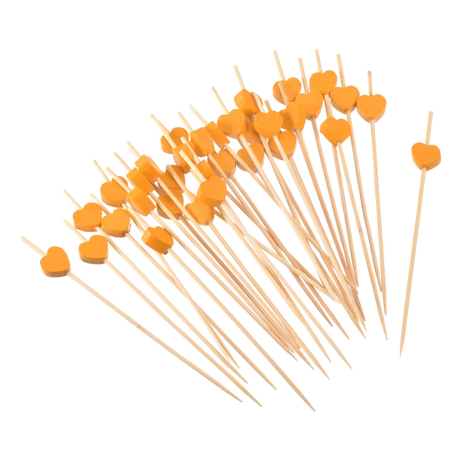 Amazon.com | uxcell Cocktail Toothpicks, 100Pcs 4.72" Bamboo Heart Long ...