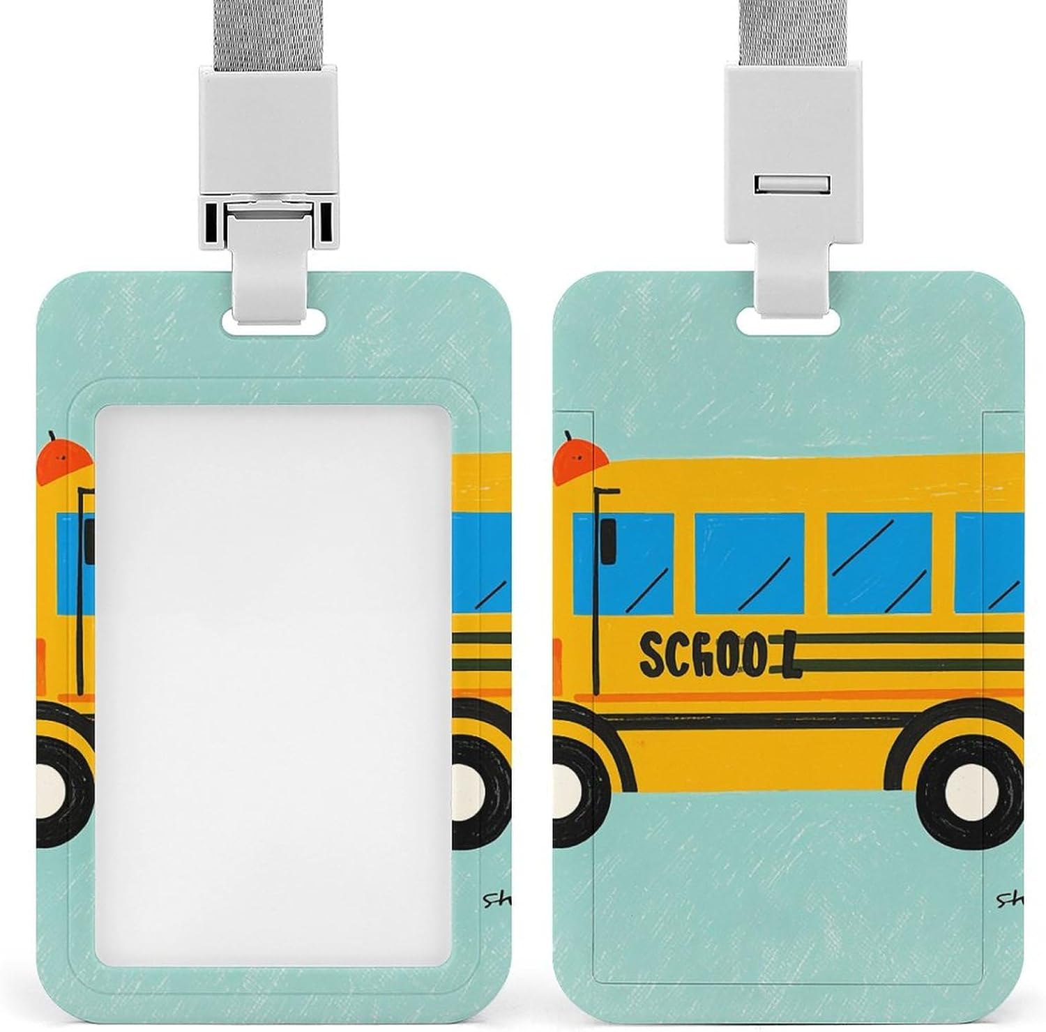 Amazon.com : ID Badge Holder Vertical Badge Reel Sliding Reel Clips ...