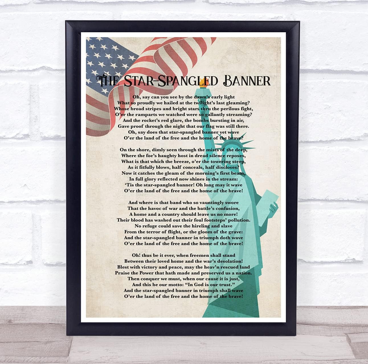 Amazon.com: The Star Spangled Banner National Anthem United States Wall ...