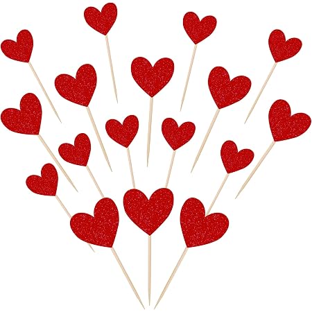 Amazon.com: Cupcake Toppers 30Pcs Set, GUCUJI Funny Purple Heart DIY ...