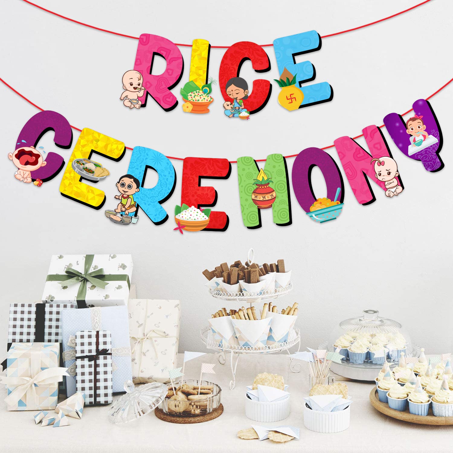 Zyozique 1 Set Annaprasanam Paper Banner/Annaprashan Decoration Items ...