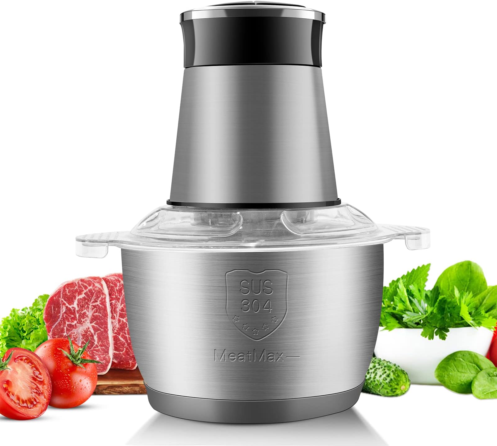 Mini Chopper Electric Food Processor: Kitchen Mixer Processor Stainless ...
