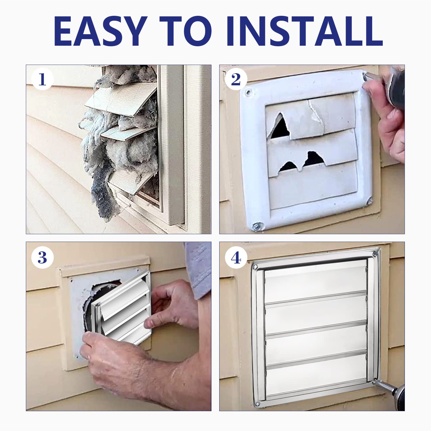 Snapklik.com : Funmit 4 Metal Dryer Vent Cover