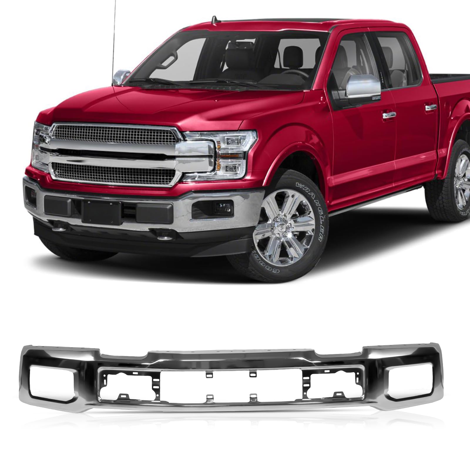 Amazon.com: KYX Chrome Steel Front Bumper Compatible for Ford F150 2018 ...