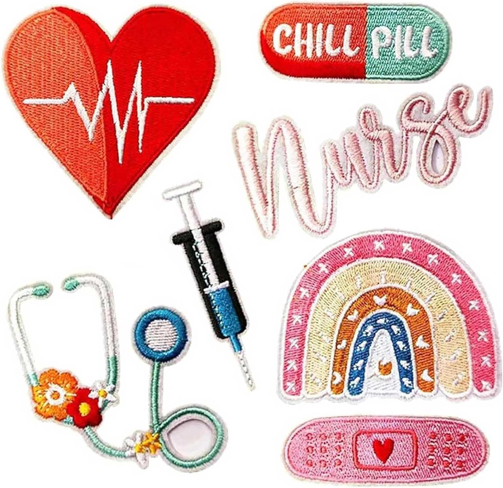 Amazon.com: Medical Heart EKG Embroidered Iron on Patch