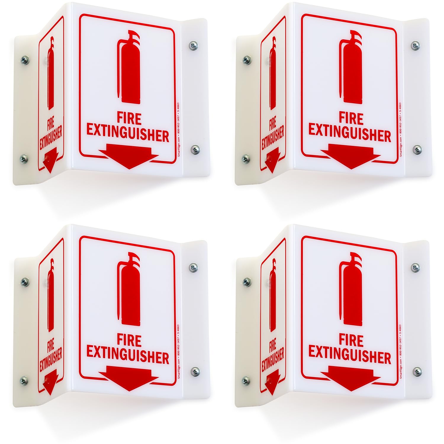 Snapklik.com : SmartSign (4-Pack) Fire Extinguisher Projecting Sign - 5 ...
