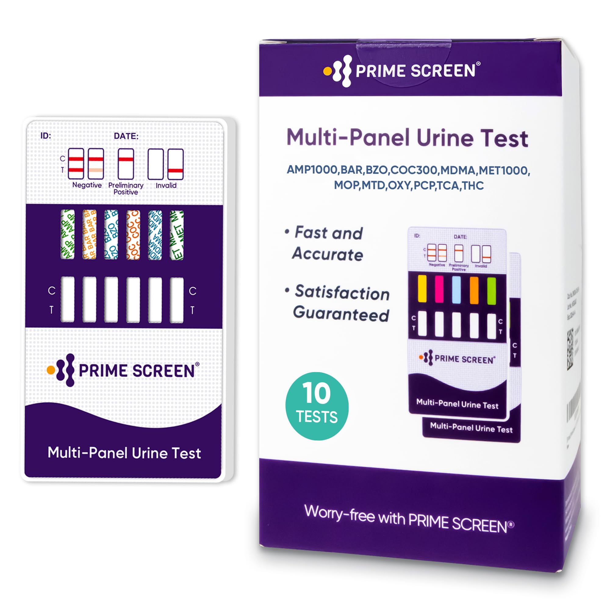 Amazon.com: Prime Screen 12 Panel Multi Drug Urine Drug Test Card (AMP ...