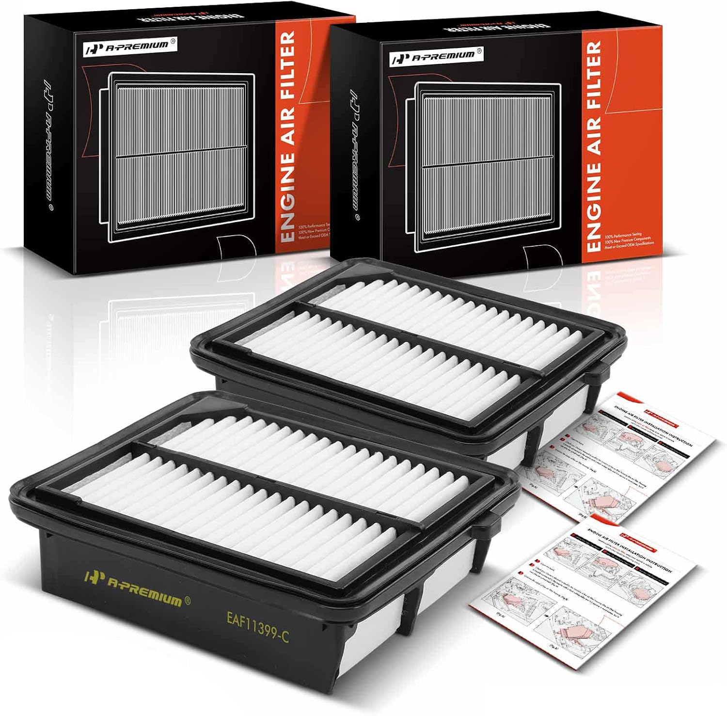 Amazon.com: A-Premium 2-PC Engine Air Filter Compatible with Honda ...