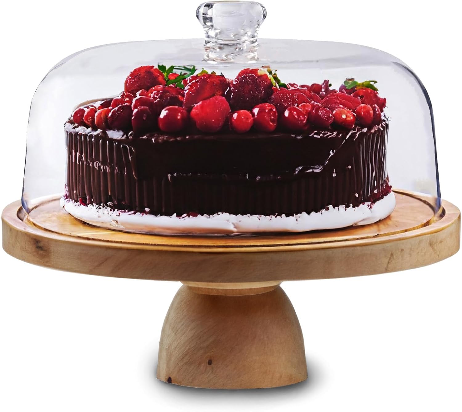 Amazon.com: AZ-Homey Versatile 2-in-1 Cake Stand with Acrylic Dome Lid ...