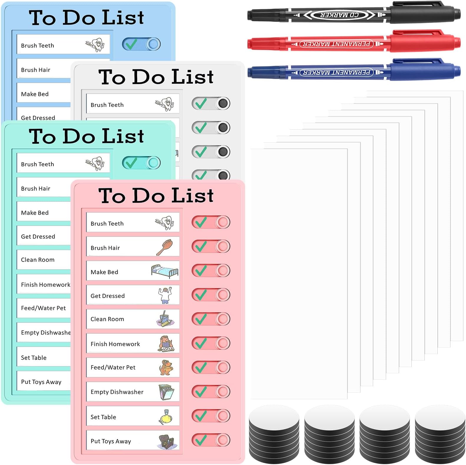 Amazon.com : XLSXEXCL 4 Pieces to Do List Board, Checklist Board Chore ...