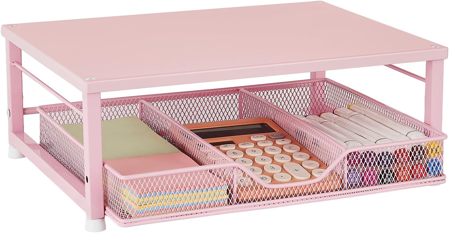 Gugsey Small Pink Laptop Stand for Desk, Monitor Stand Riser, Office ...