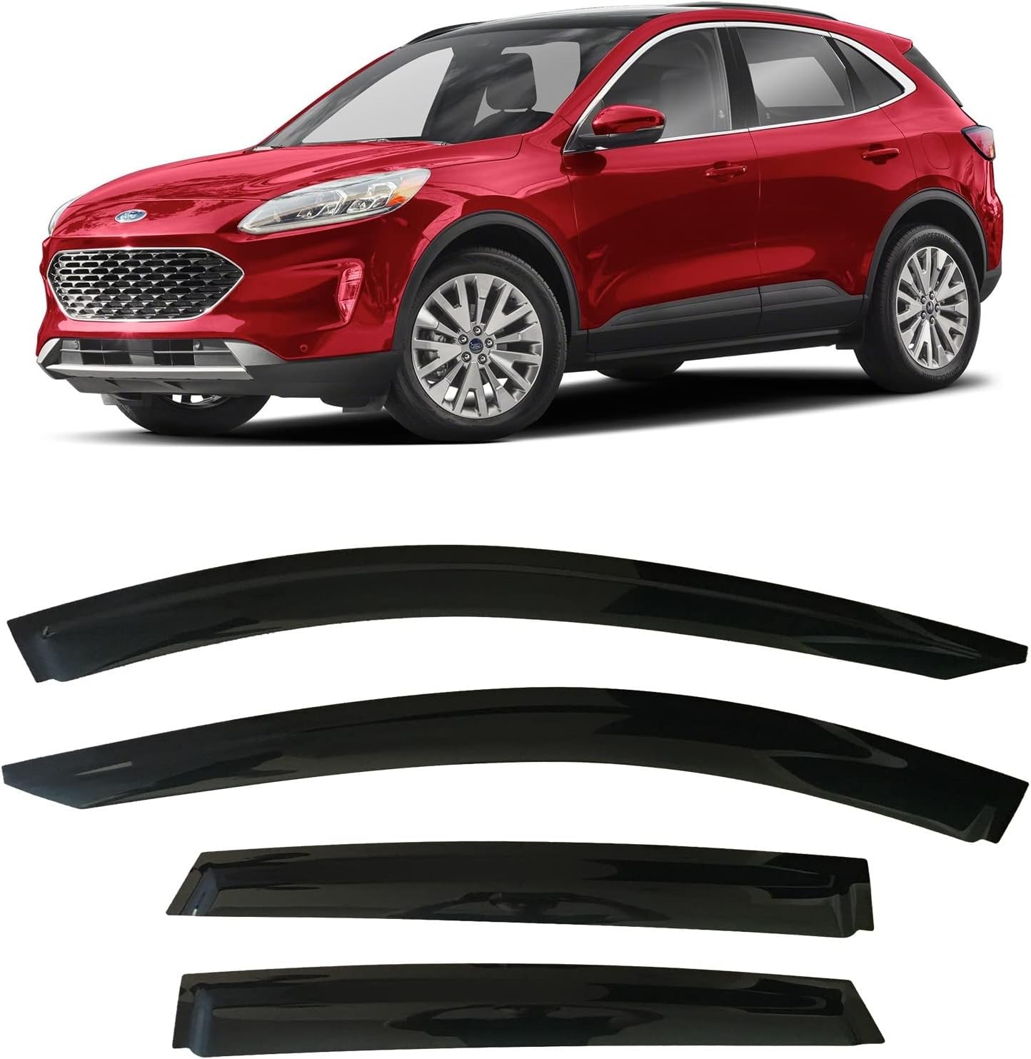 2020-2025 Tape-On Side Window Deflector Visors for Ford Escape S ST ...