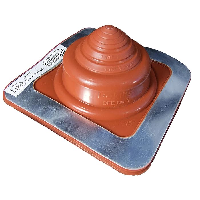 Buy DEKTITE SQUARE BASE PIPE FLASHING BOOT: #1(DFE201RE) RED High Temp ...