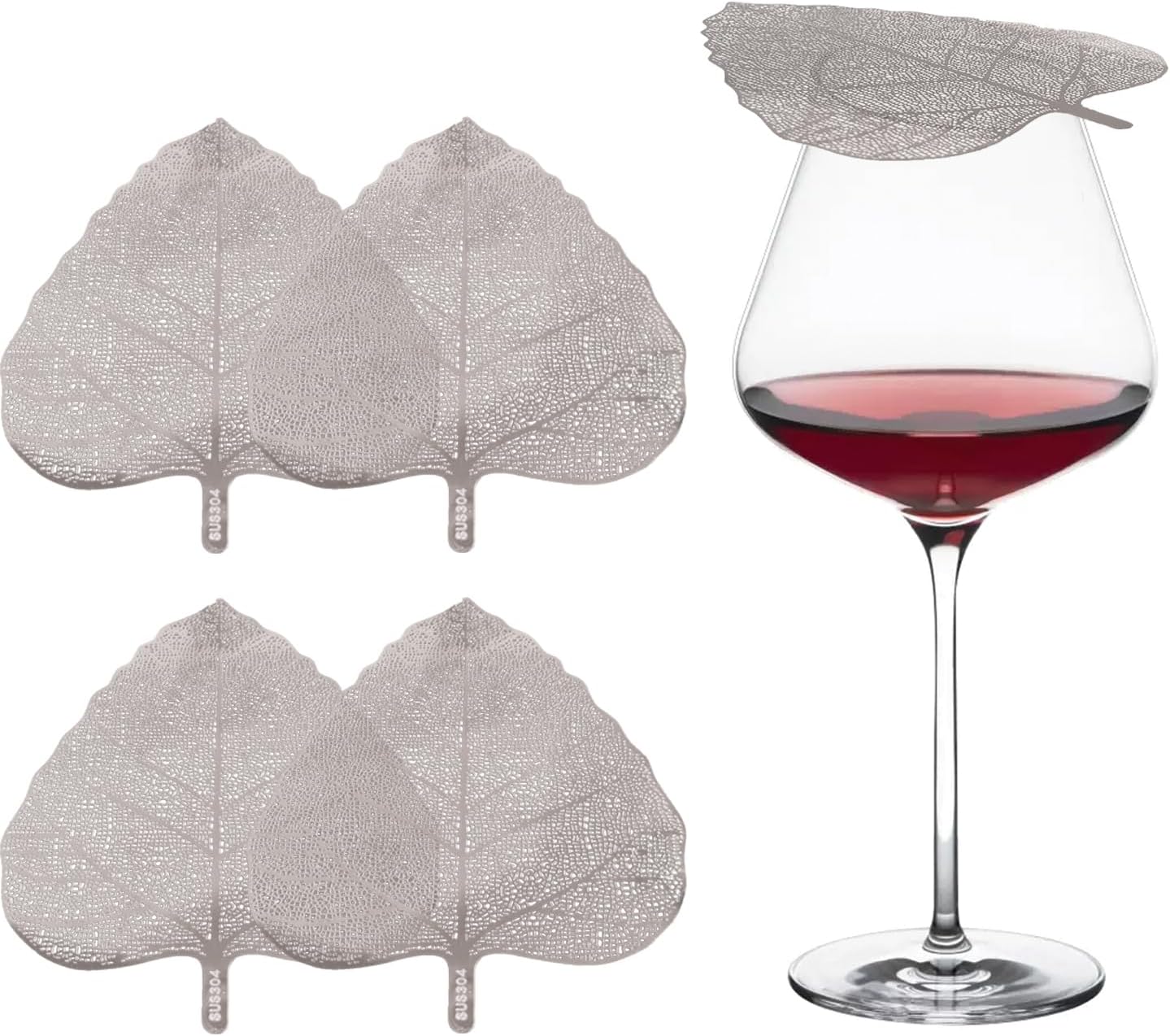 Amazon.com: Zyeco Ventilated stainless steel wine glass Covers to keep ...