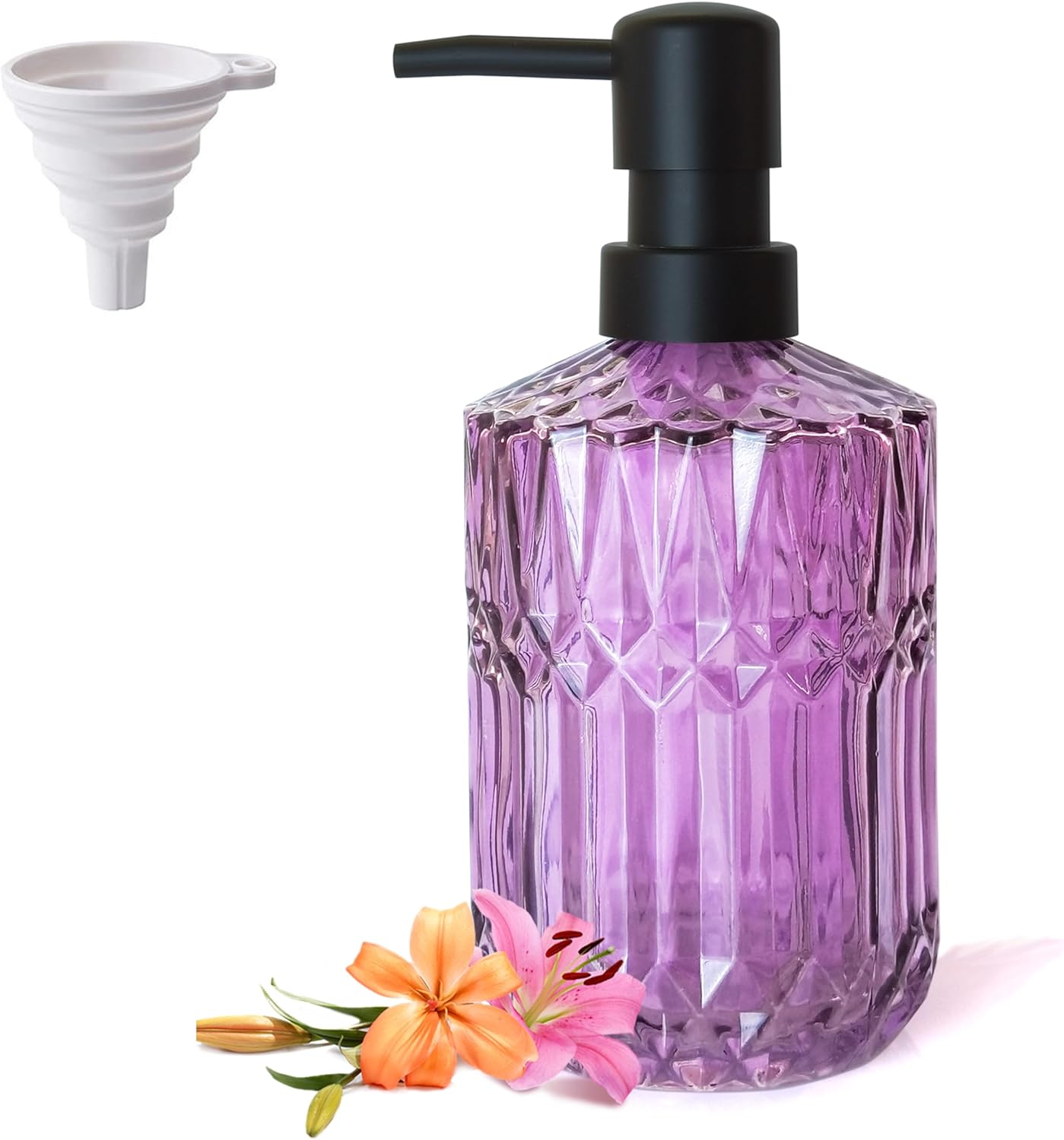 Amazon.com: LaMarriti Purple Soap Dispenser with Black Rust Proof Pump ...