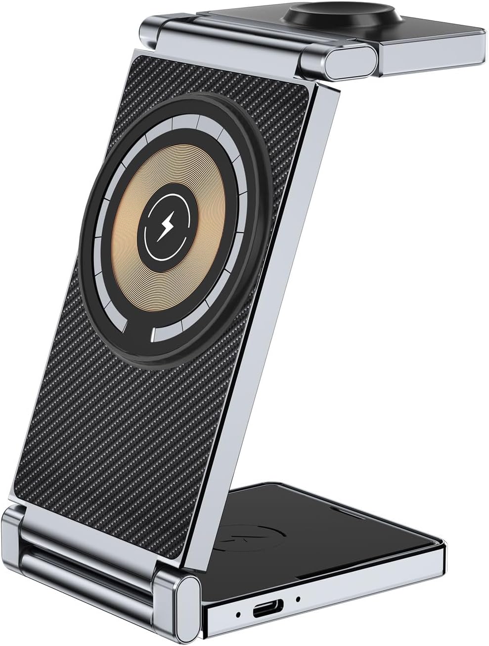 Amazon.com: Foldable MagSafe Wireless Charging Station: Black 3 in 1 ...