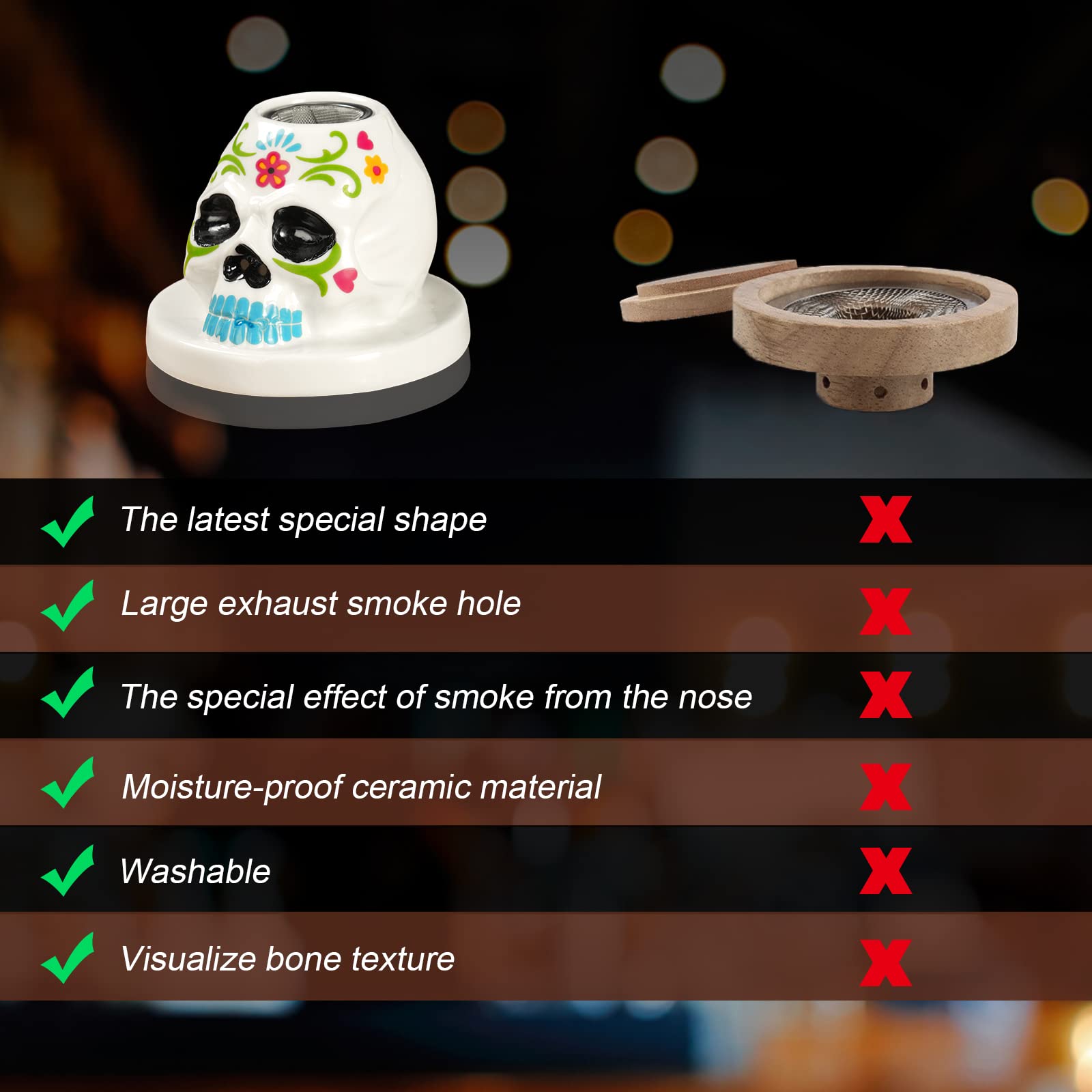 Snapklik.com : White Skull Shape Cocktail Smoker Kit