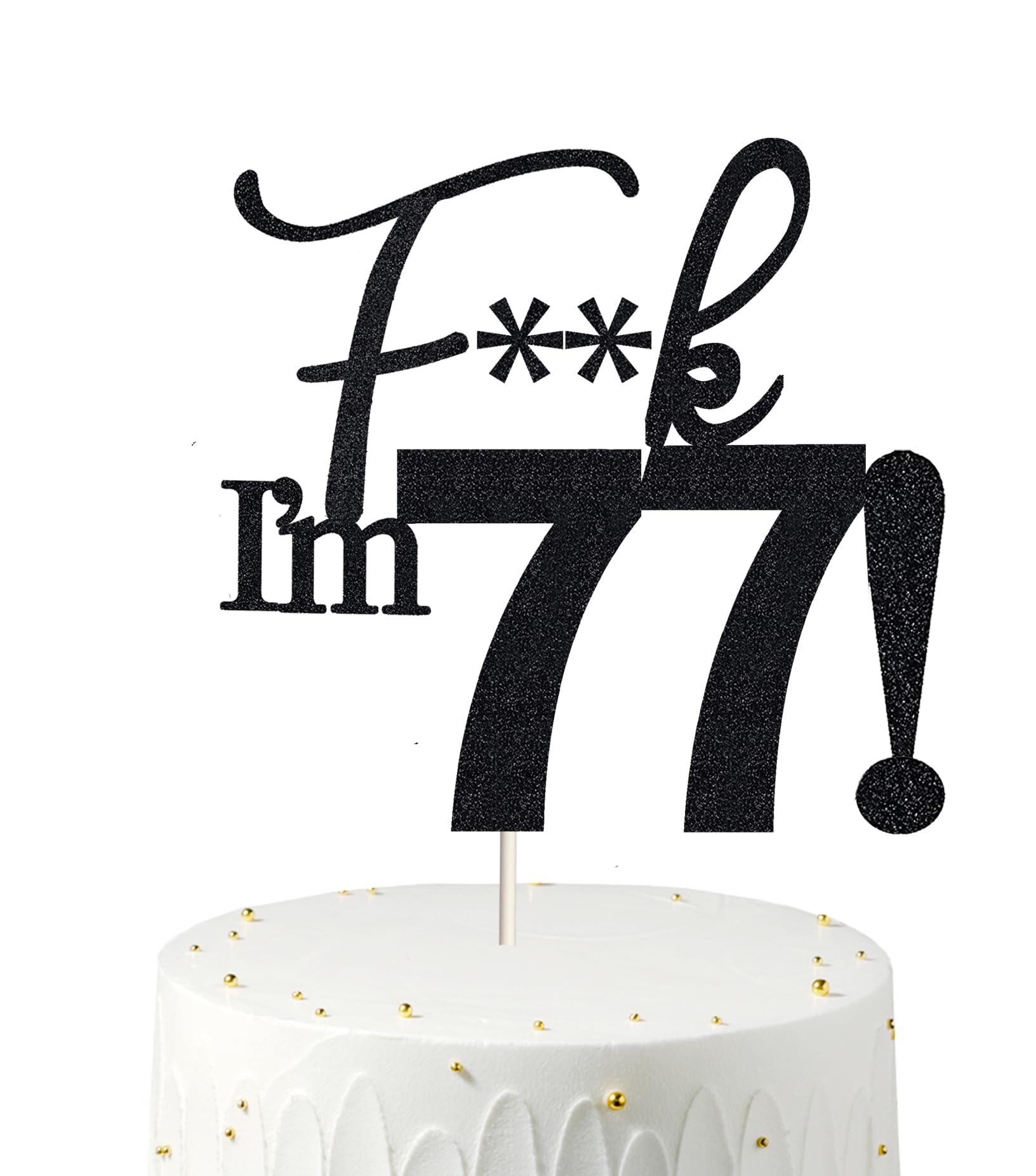 Snapklik.com : 77 Cake Toppers, 77 Birthday Cake Toppers-Black Glitter ...
