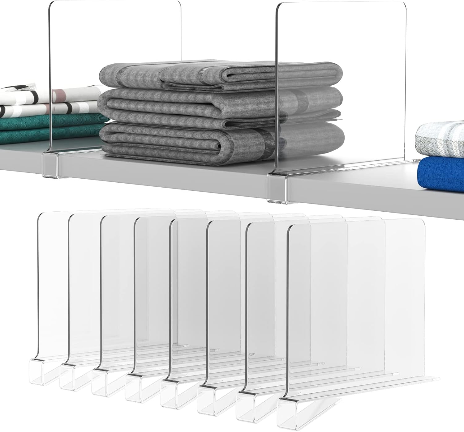 Amazon.com: GOFI Closet Dividers for Shelves - 8 PCS Clear Acrylic ...