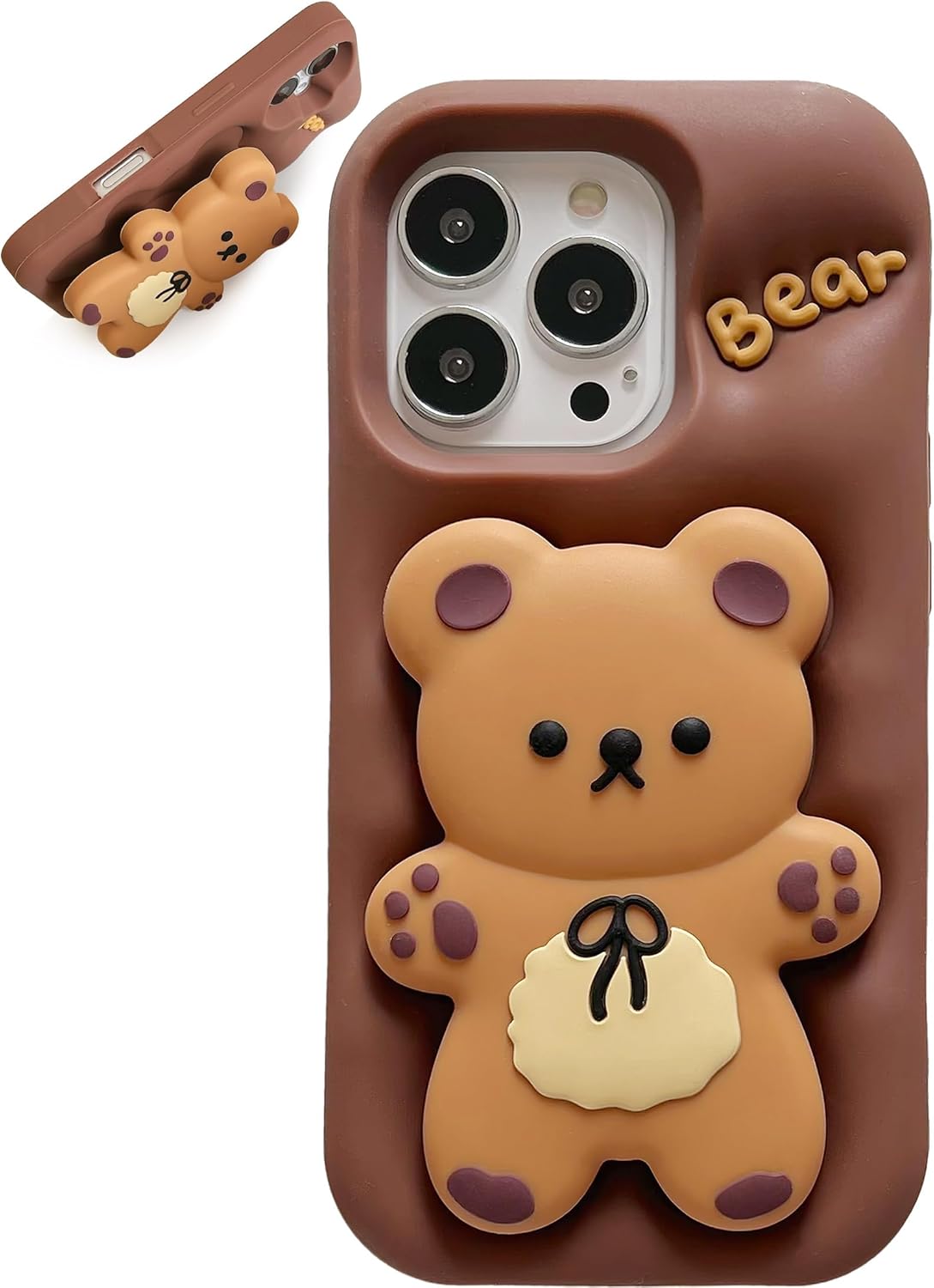 Amazon.com: TUFTA Kawaii 3D Cookie Bear Phone Case for iPhone 16 (with ...